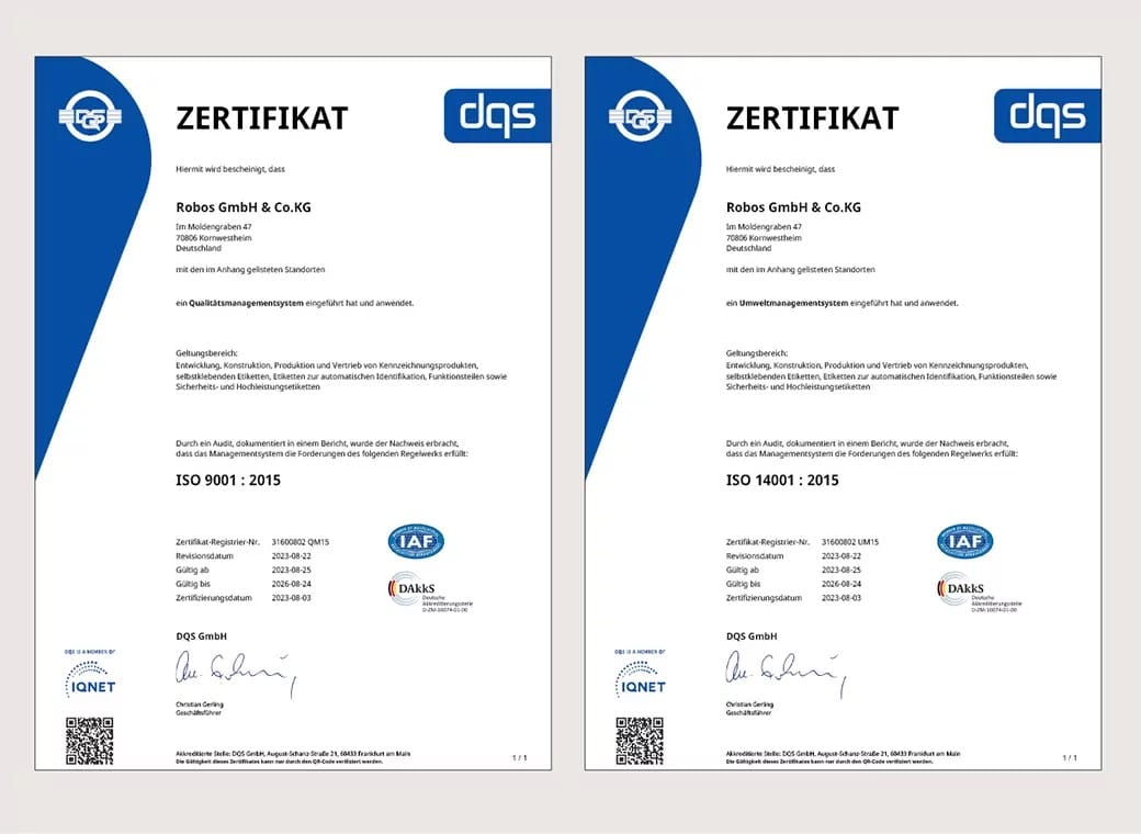 robos-labels erfolgreich rezertifiziert durch die DQS: Prozesse auf dem ...